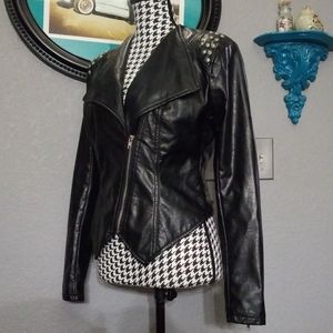 Red Snap | Jackets & Coats | Stylish Studded Biker Jacket | Poshmark
